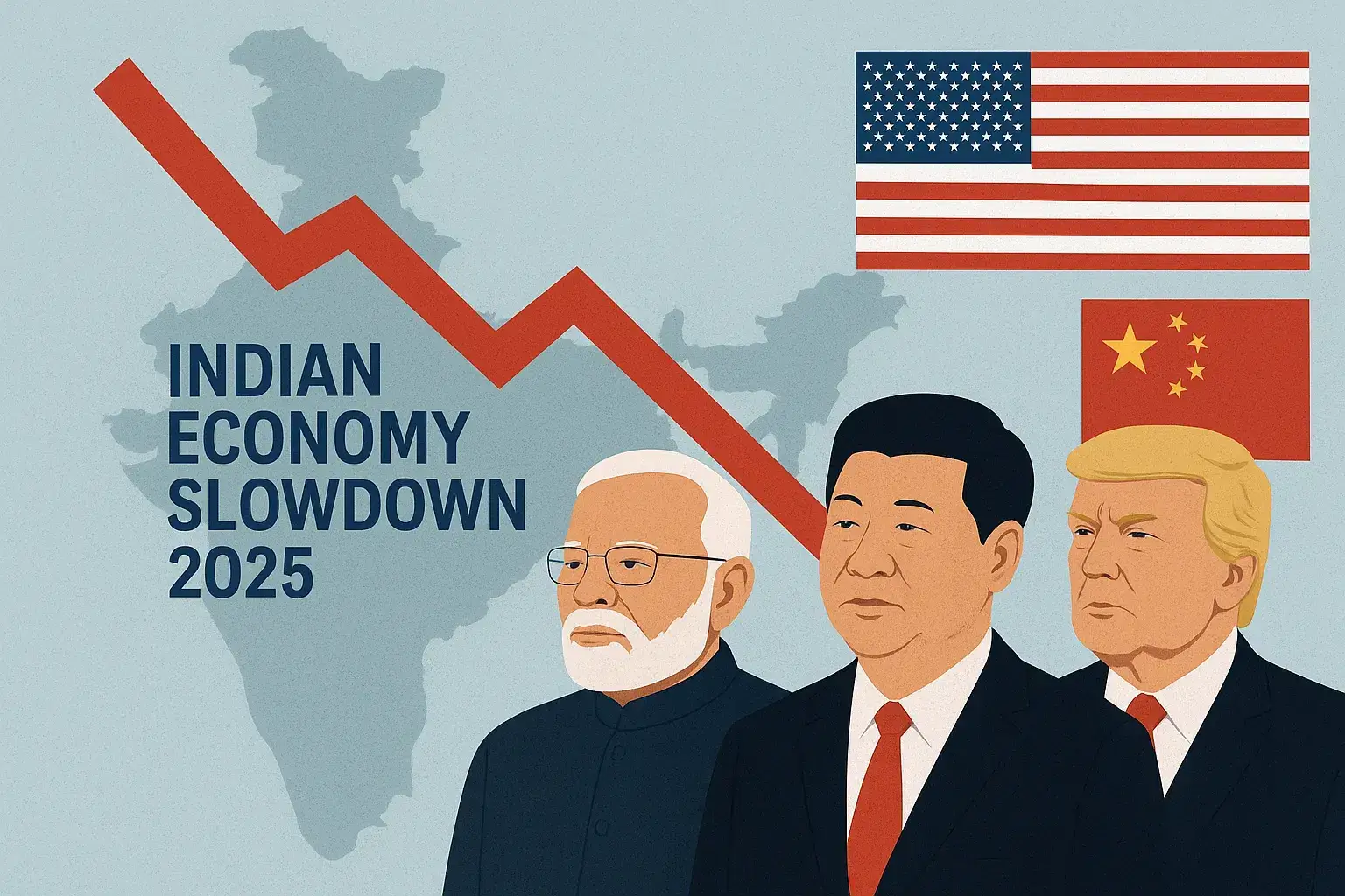 Indian Economy Slowdown 2025: अमेरिका-चीन तनाव और भारत की चुनौतियाँ ...